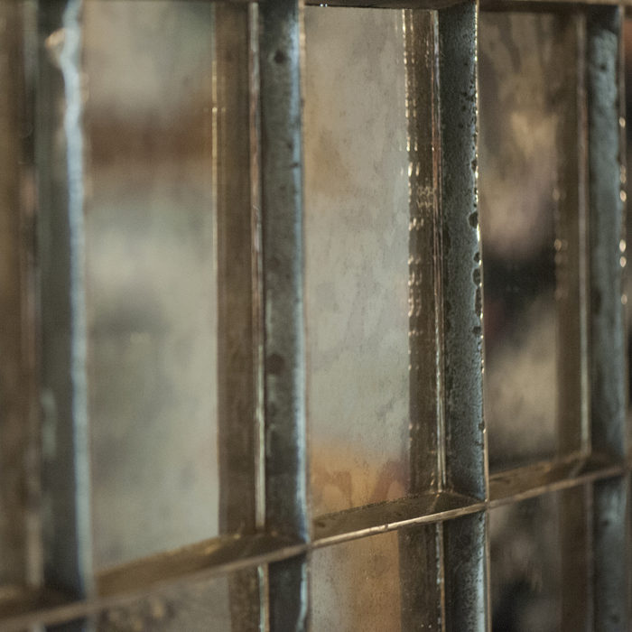 Antique Square Cast Iron Window Frame Mirror - Aldgate Home Ltd